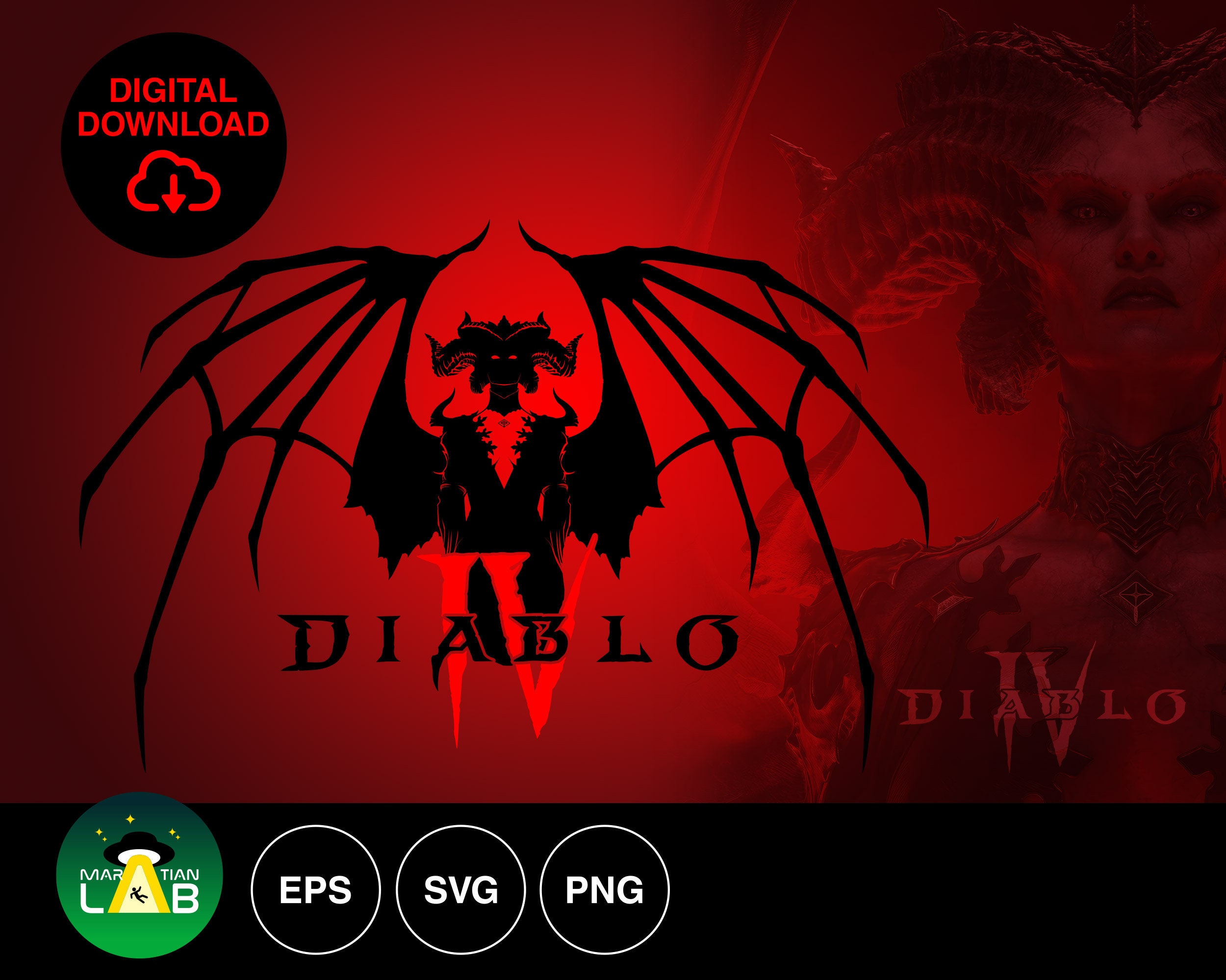 Diablo 4 Villains Lilith Inspired Vector Decal Stencil Cricut SVG, EPS & PNG File Ready for ...