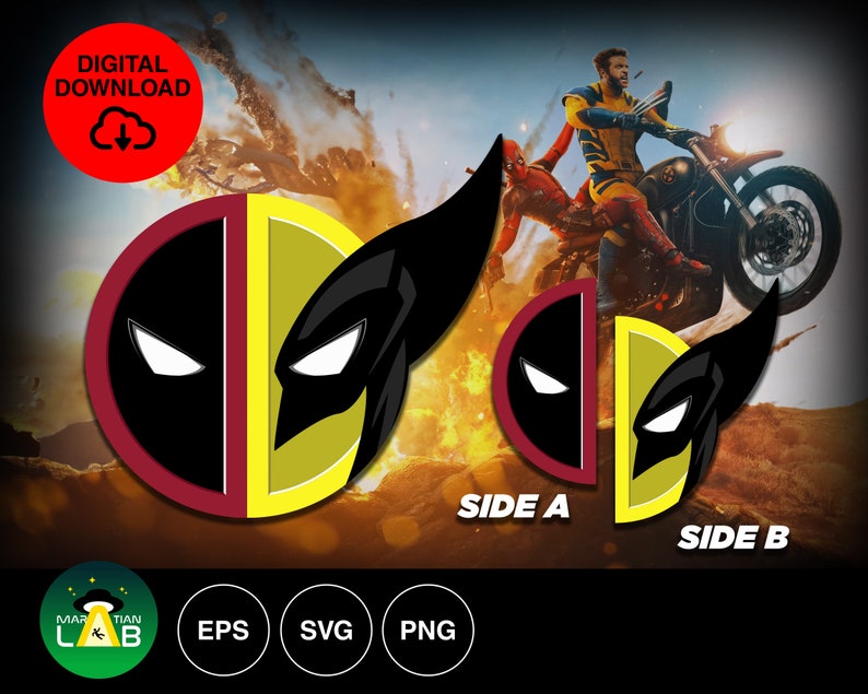 Deadpool Vs Wolverine Vector Decal Stencil Cricut SVG, EPS & PNG File ...