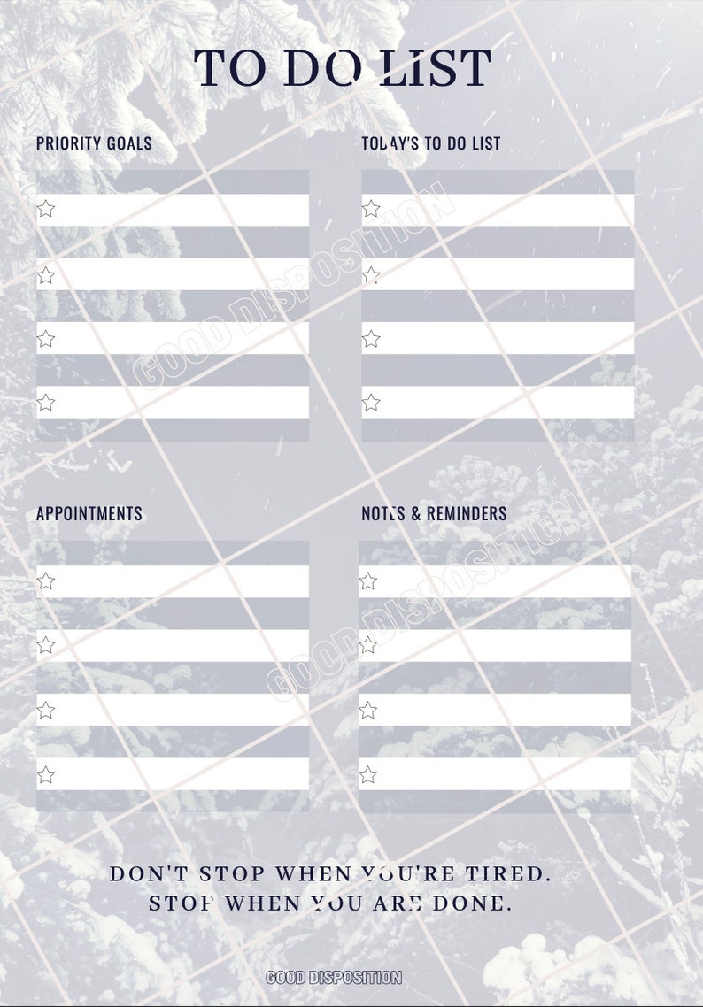 To Do List Daily Printable With Motivational Quotes PDF - Etsy