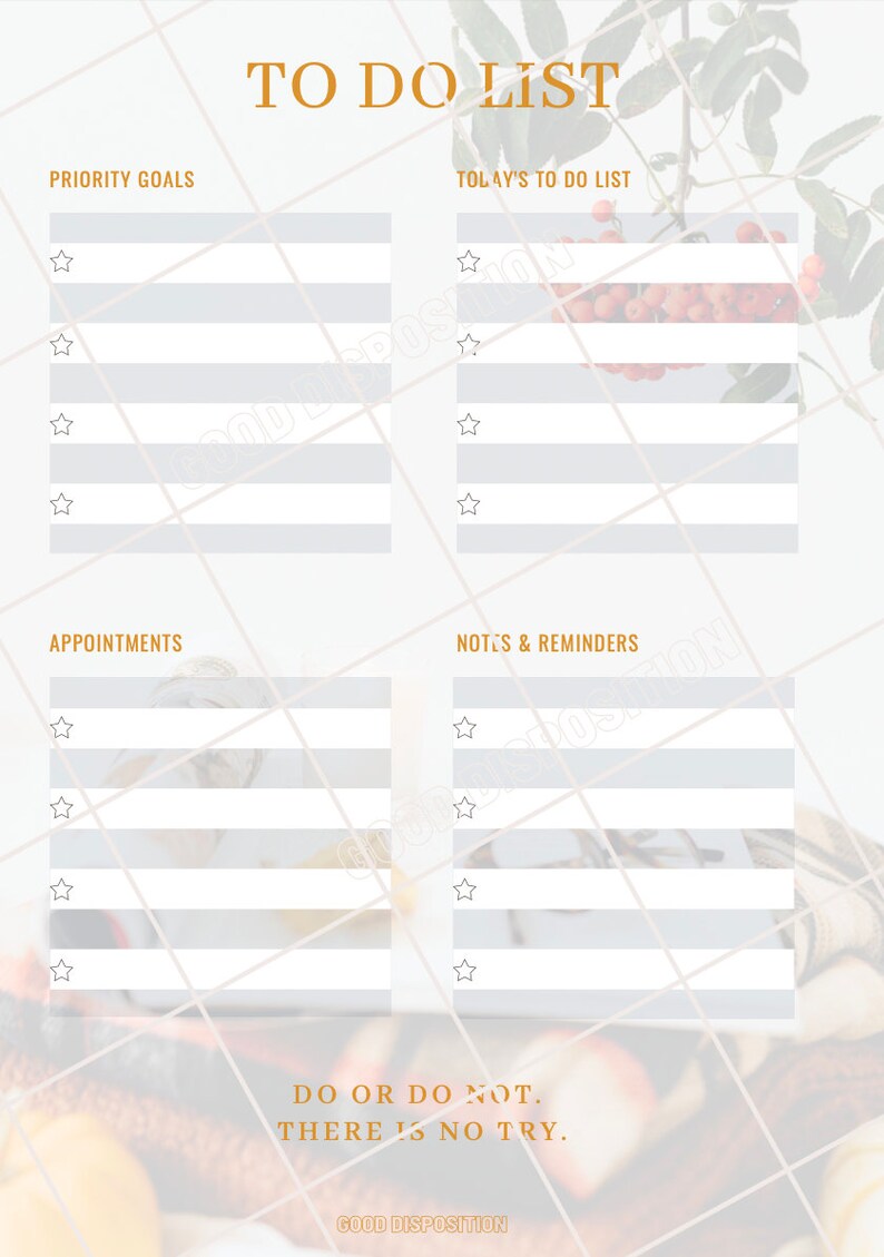 To Do List Daily Printable With Motivational Quotes PDF - Etsy