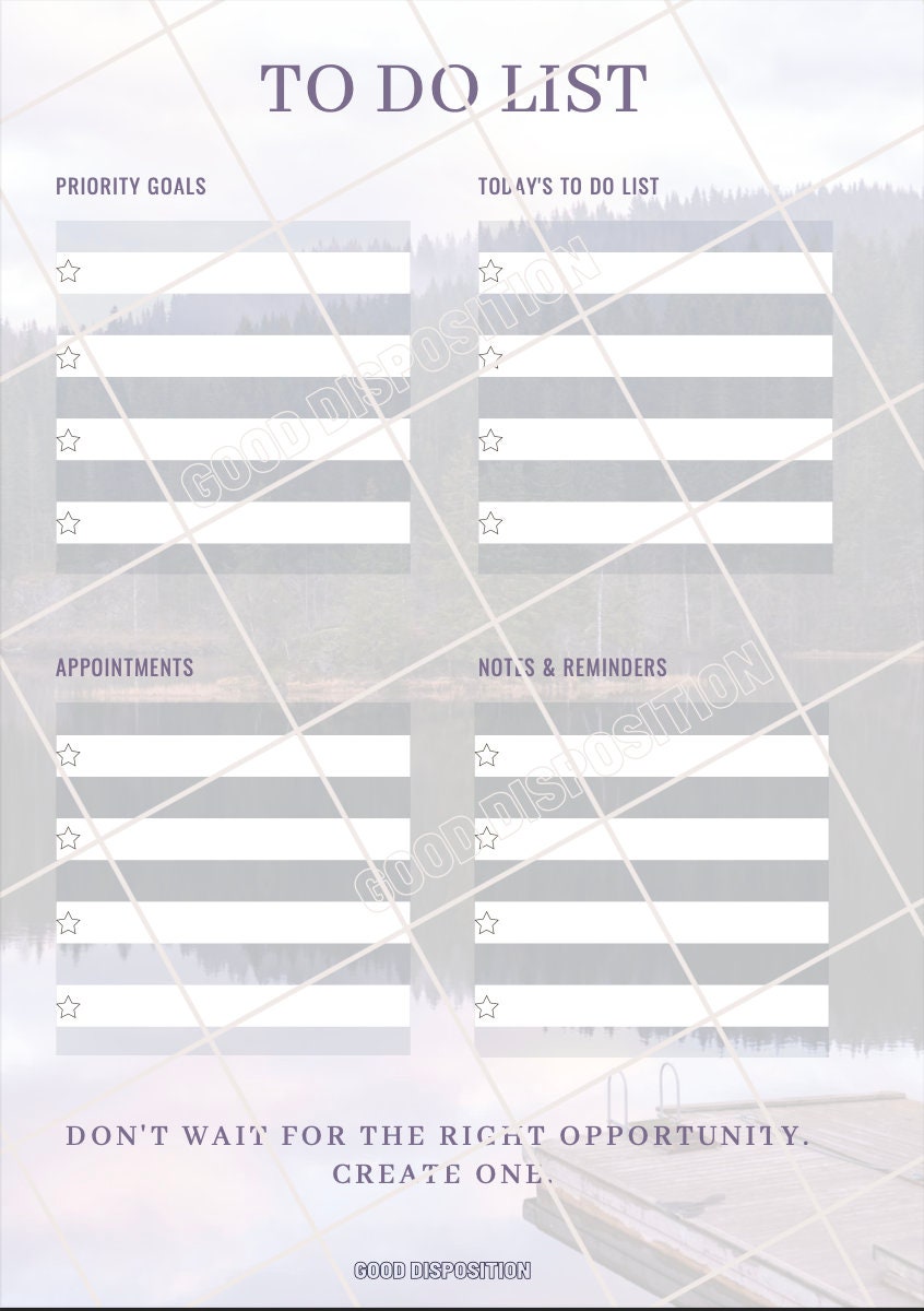 To Do List Daily Printable With Motivational Quotes PDF - Etsy