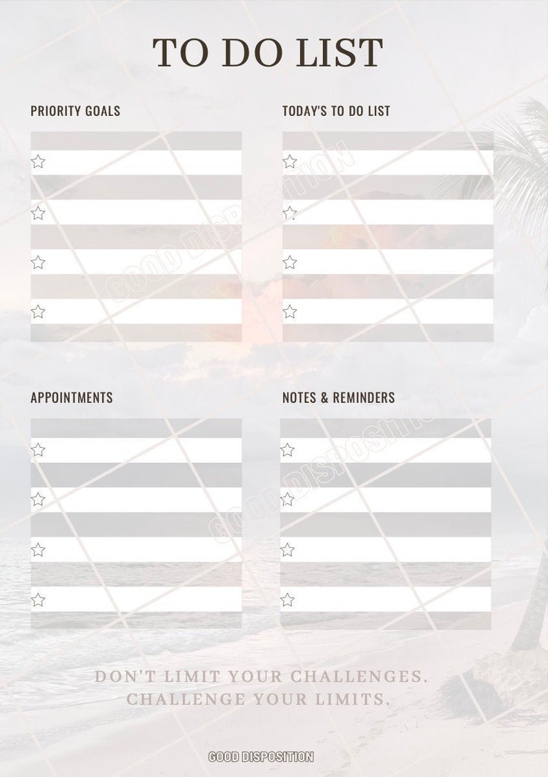 To Do List Daily Printable With Motivational Quotes PDF - Etsy