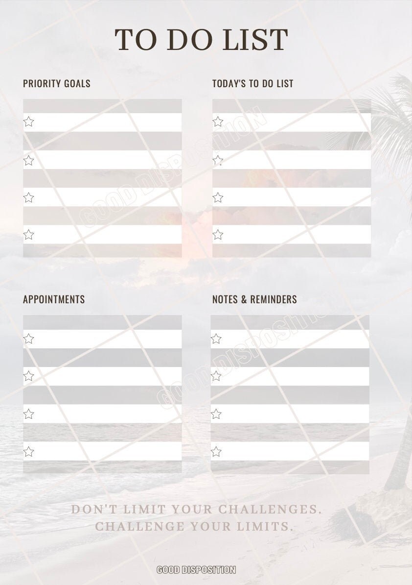 To Do List Daily Printable With Motivational Quotes PDF - Etsy