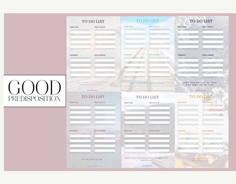 To Do List Daily Printable With Motivational Quotes PDF - Etsy