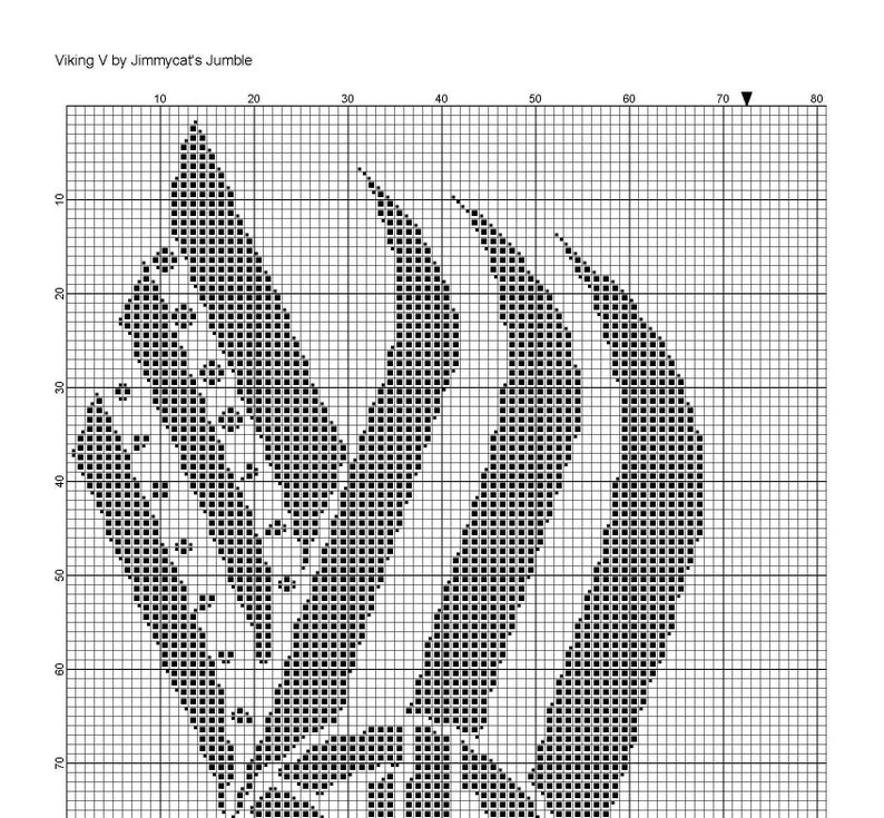 Viking V Logo Cross Stitch Pattern Chart Graph - Etsy
