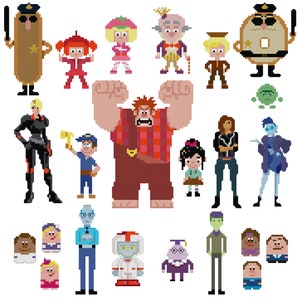 Wreck It Ralph Pixel People Cross Stitch Pattern Chart Graph - Etsy