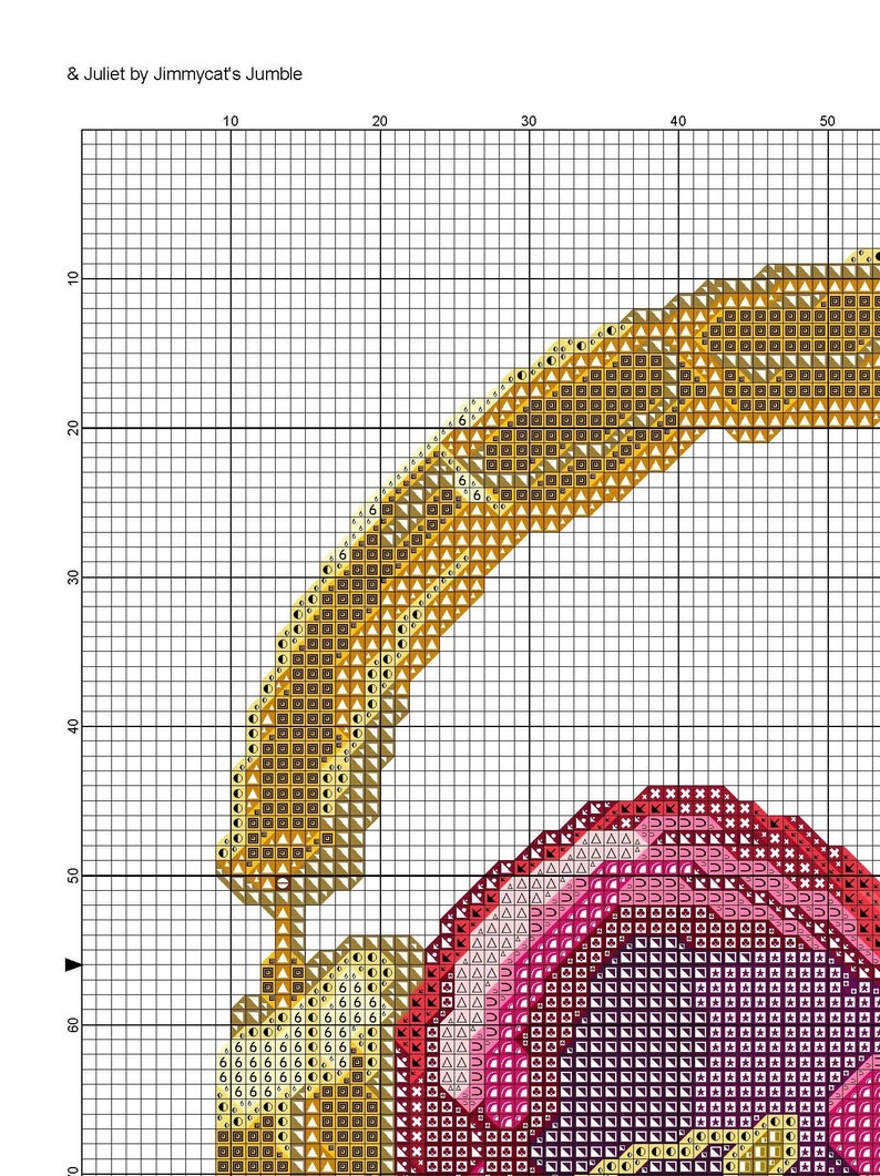 The Musical "& Juliet" Logo Cross Stitch Pattern Graph Chart - Etsy