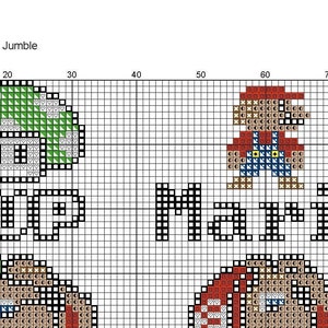 Super Mario Mini Character Cross Stitch Pattern Chart Graph - Etsy