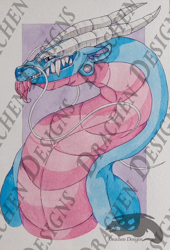 Digital Prints Genderqueer LGBT Dragon Bust Prints etna.com.pe