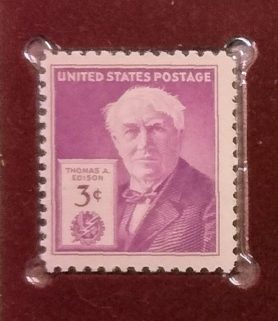 Vintage Thomas Edison 22K Gold Stamp Original Stamp great Americans ...