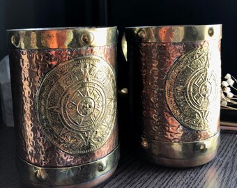 Brass Aztec Cups - Etsy