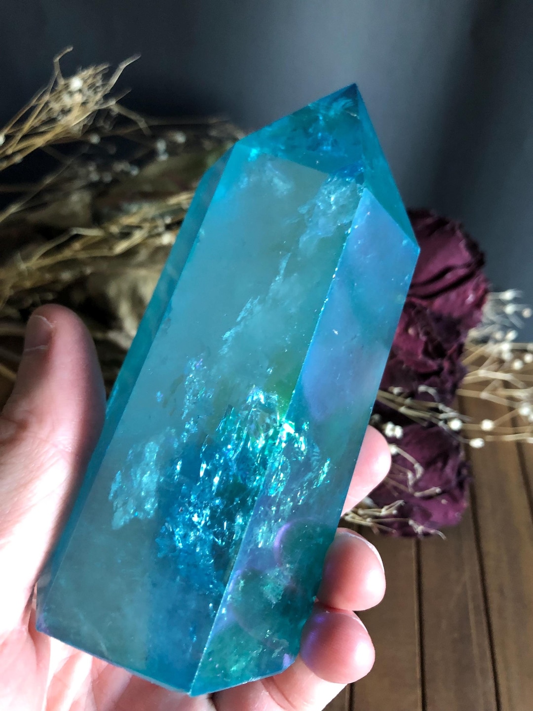 Blue Angel Aura Quartz Crystal Tower - Blue Angel Aura Quartz Crystal ...
