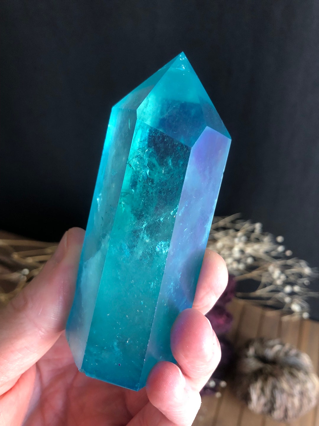 Blue Angel Aura Quartz Crystal Tower Blue Angel Aura Quartz Crystal ...