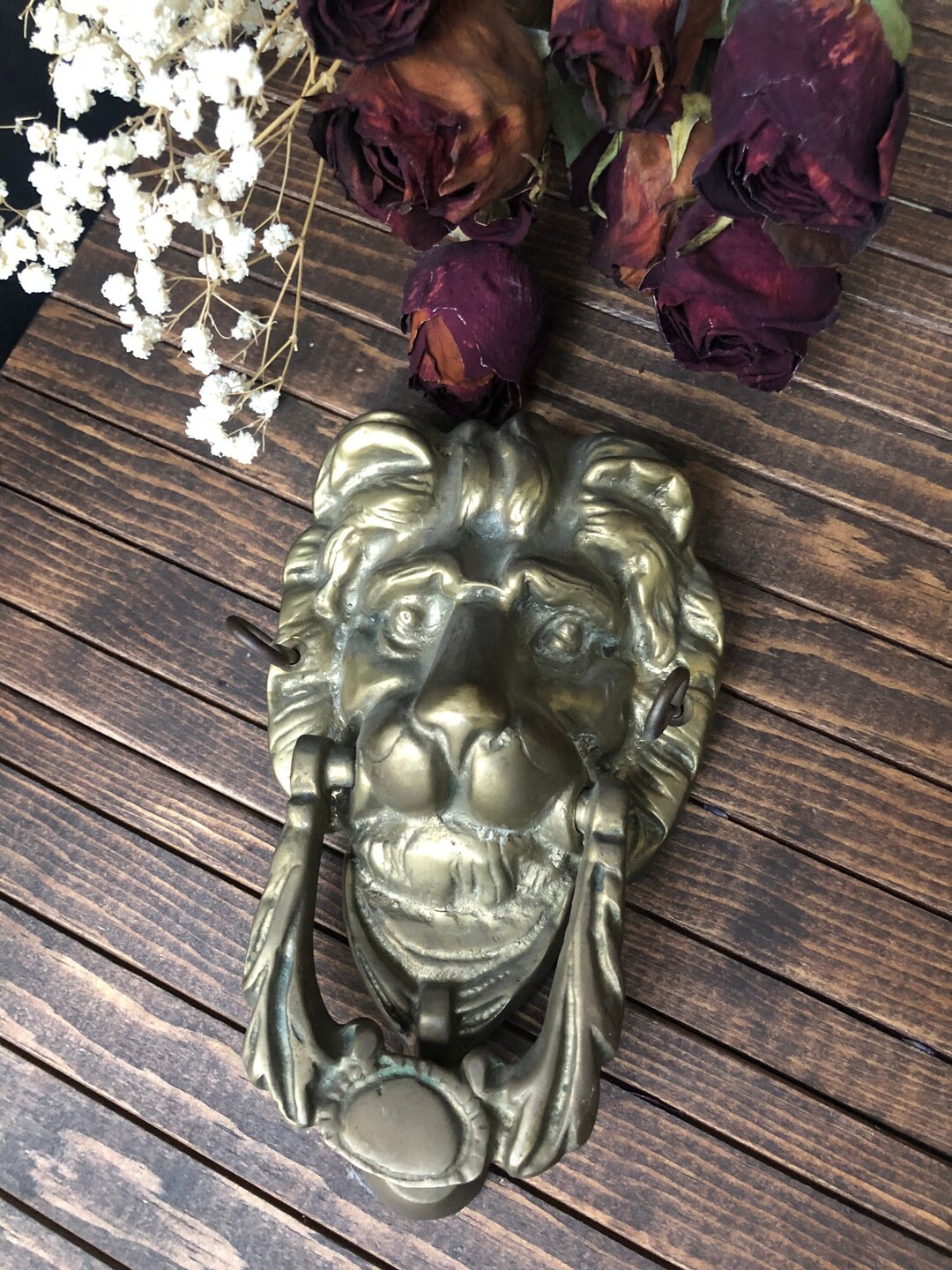 Vintage Brass Lion Head Door Knocker Door Knocker Antique Lion Head ...