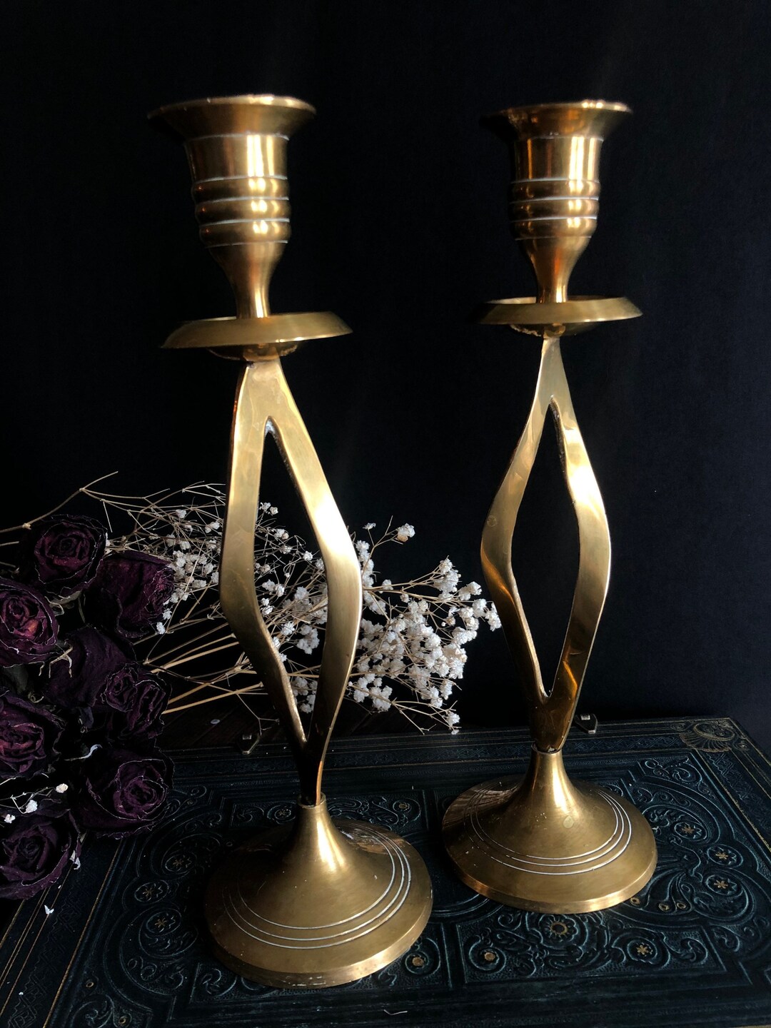 Brass Candlesticks Brass Candlestick Set of 2 Vintage Brass ...