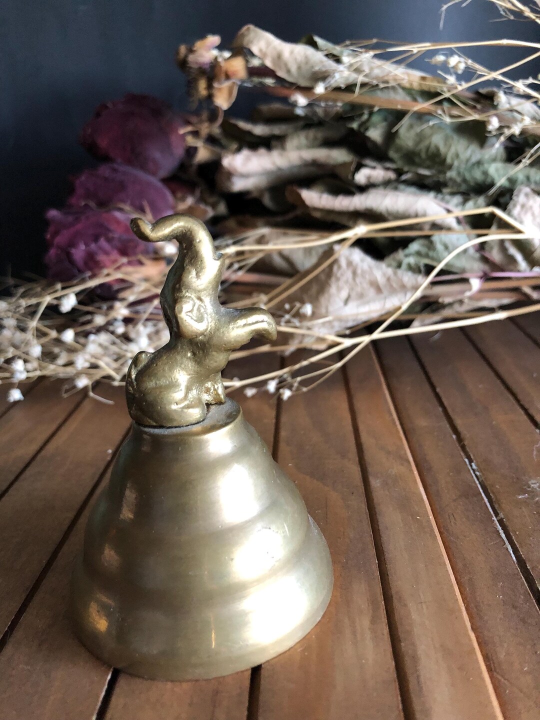 Brass Bell - Brass Elephant Bell - Vintage Elephant Bell - Vintage ...