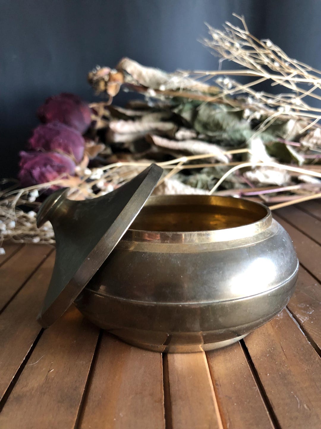 Vintage Brass Jar With Lid Brass Jar Vintage Brass Coin Jar Vintage ...