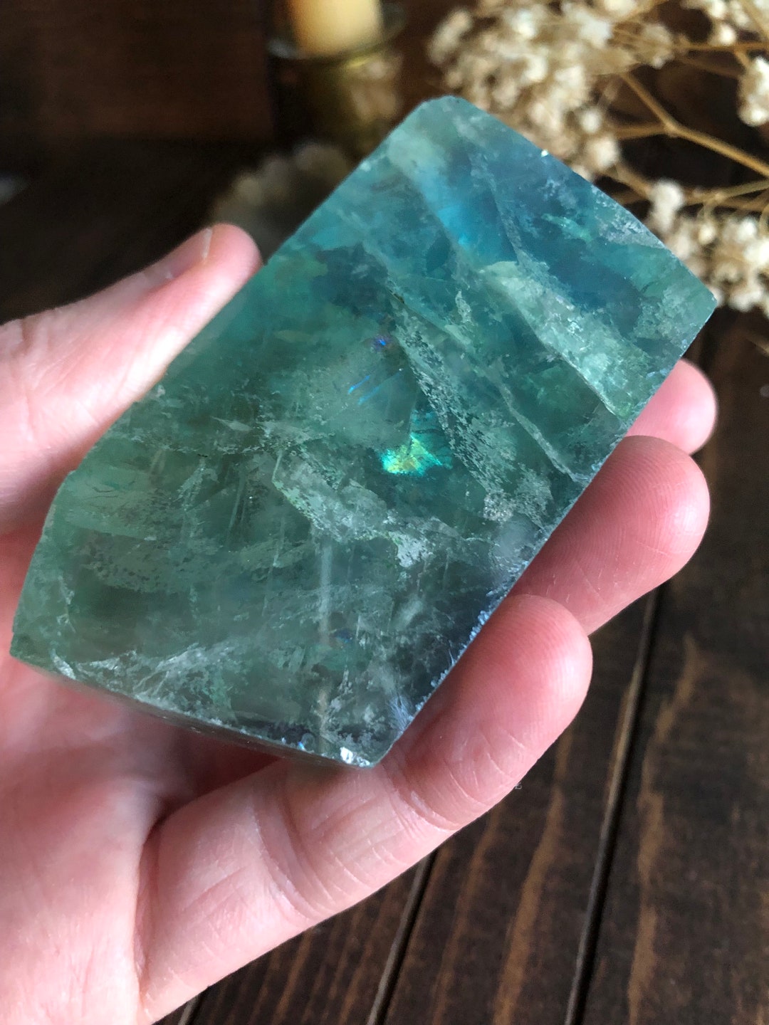 Rainbow Fluorite Crystal Tower Fluorite Crystal Point Purple Fluorite ...