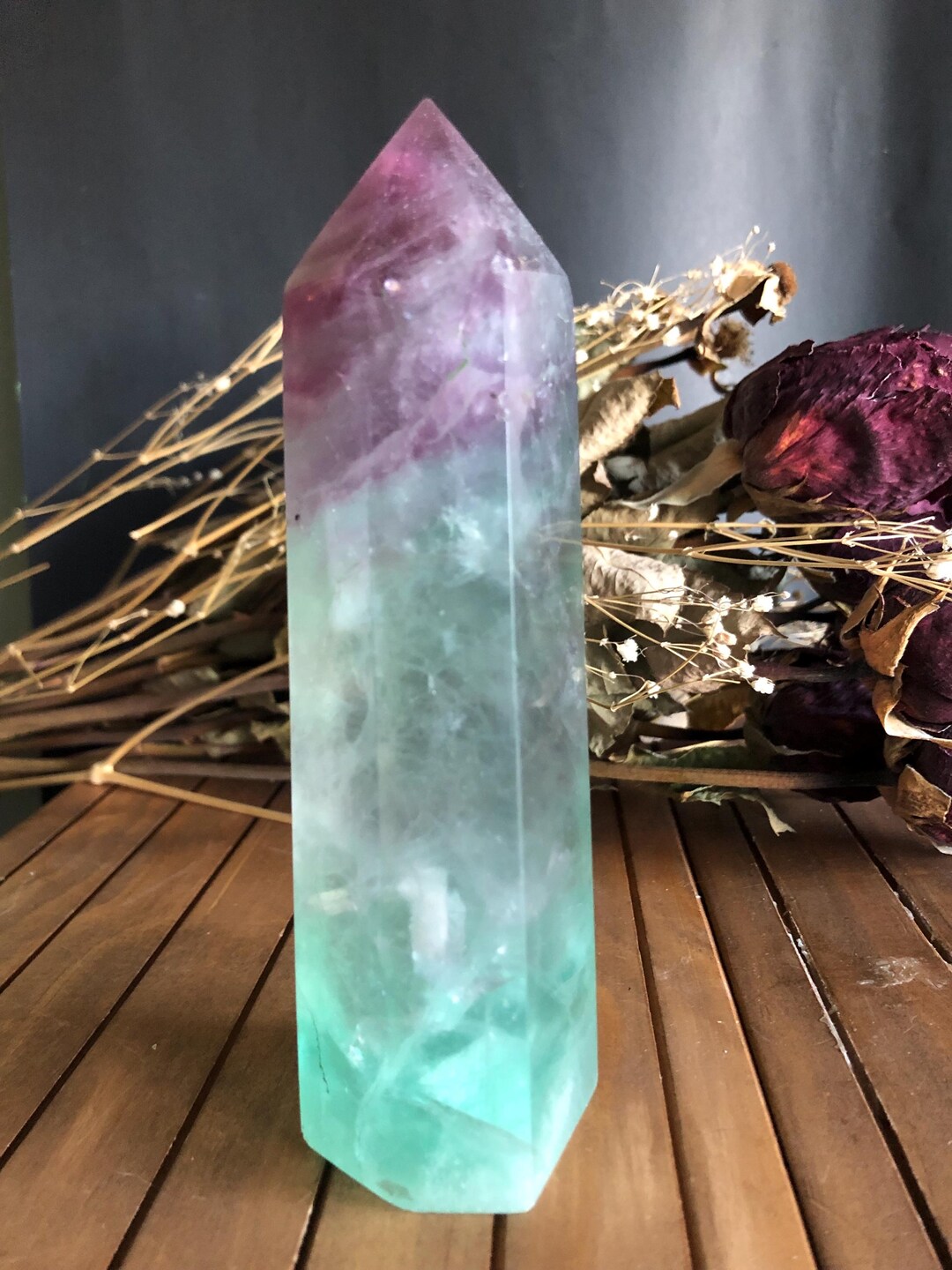 Watermelon Fluorite Crystal Towers - Blue Fluorite Crystal - Purple ...