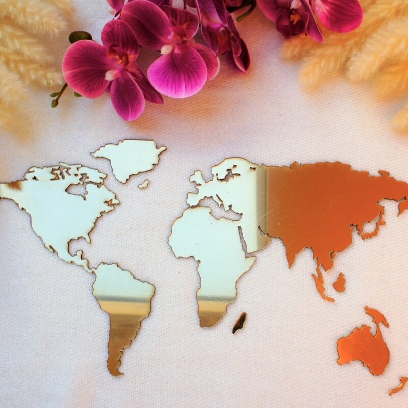 Gold World Map - Etsy