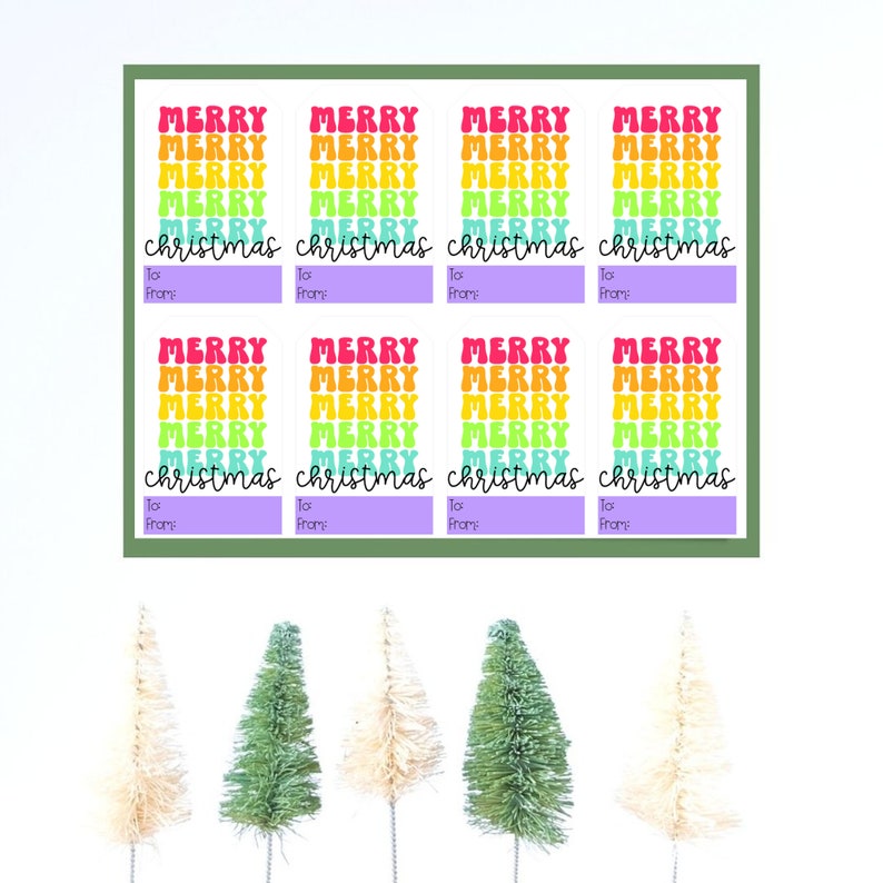Christmas Printable Tags - Rainbow - Etsy