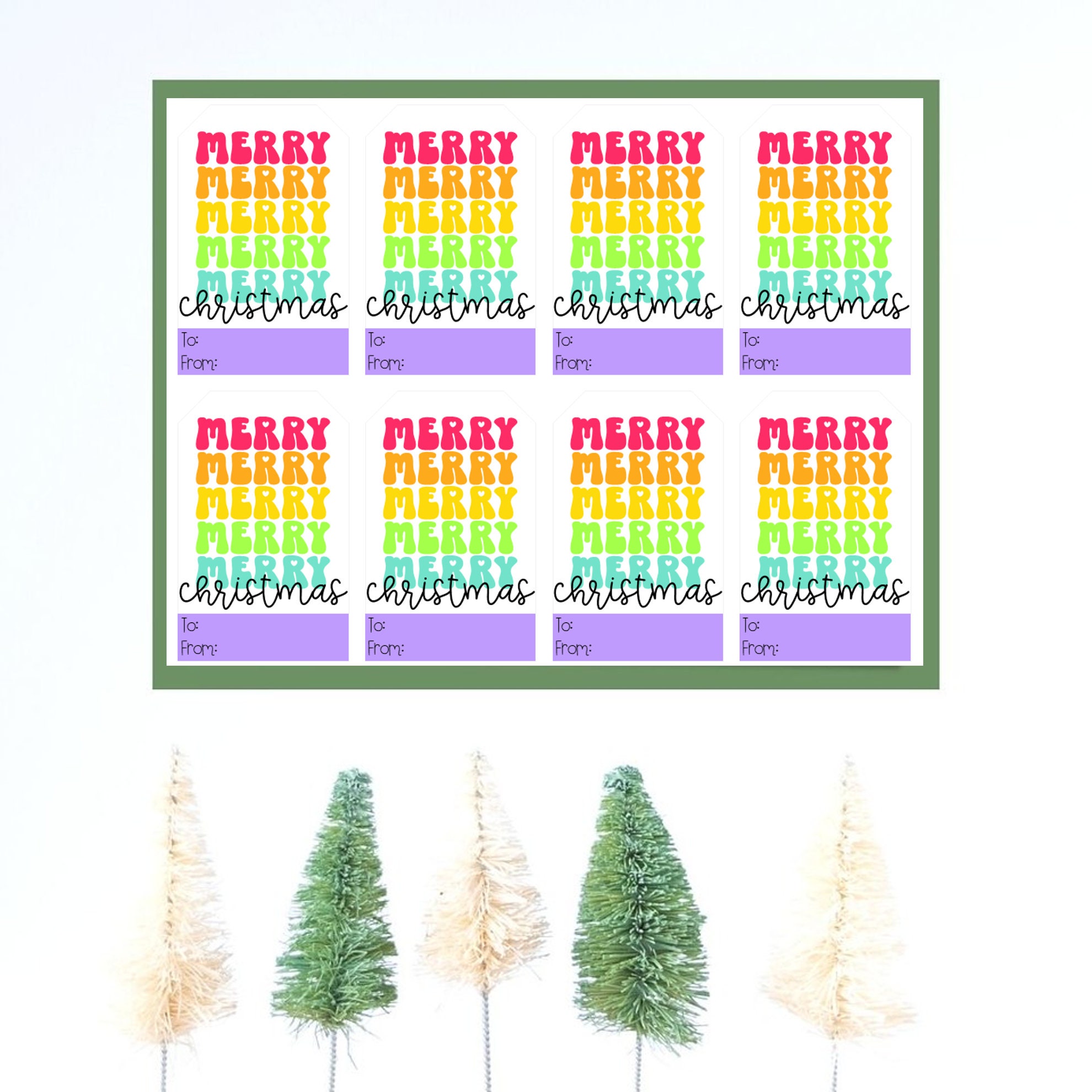Christmas Printable Tags - Rainbow - Etsy