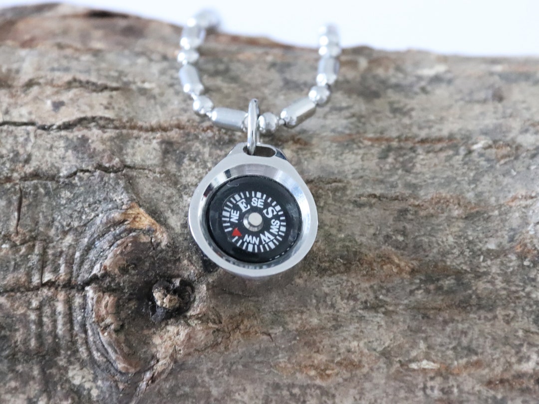 Working Compass Necklace Compass Necklace Men Small Compass Necklace ...