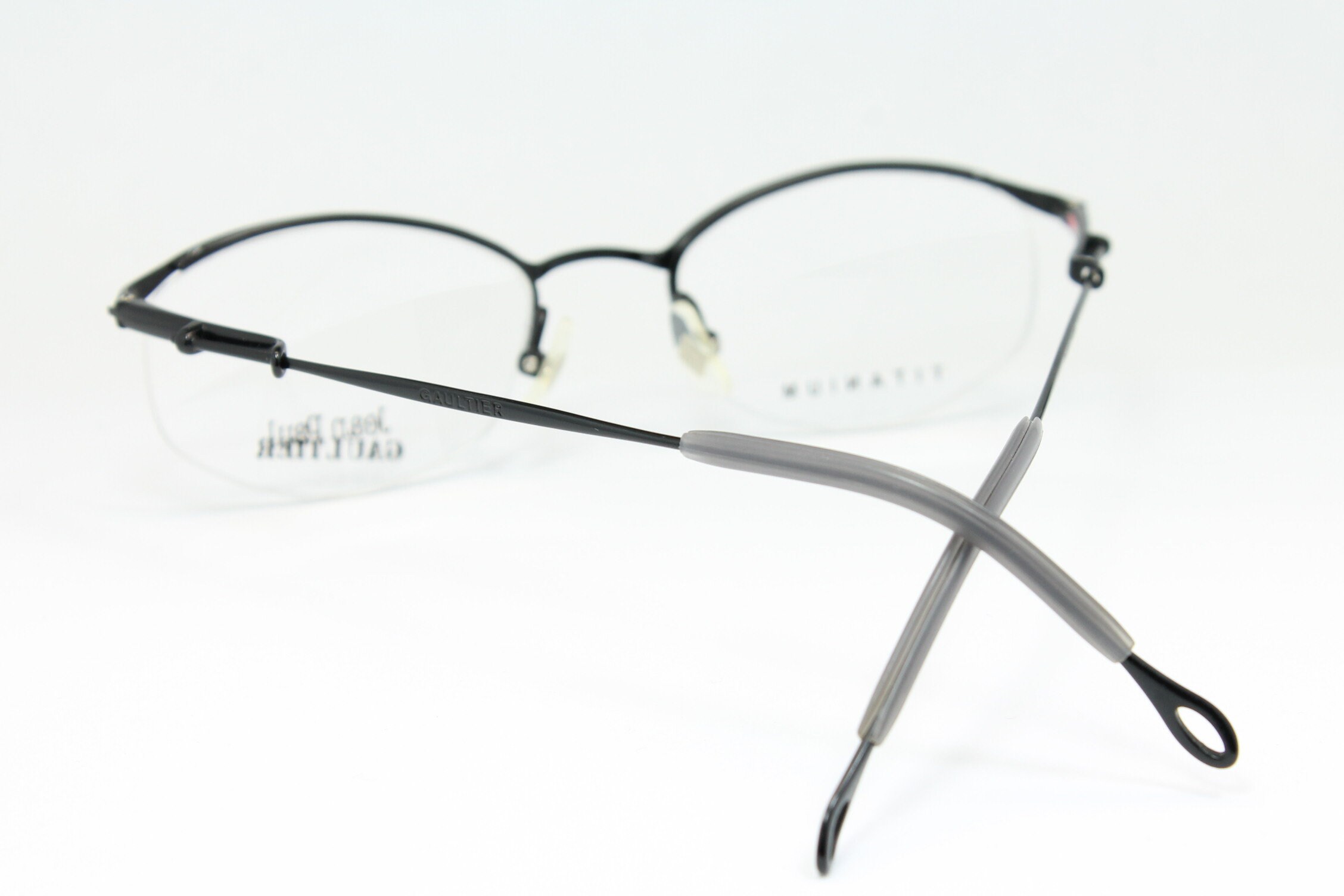 Narrow JEAN PAUL GAULTIER 55-0042 Titanium Rare Unique Original Vintage ...