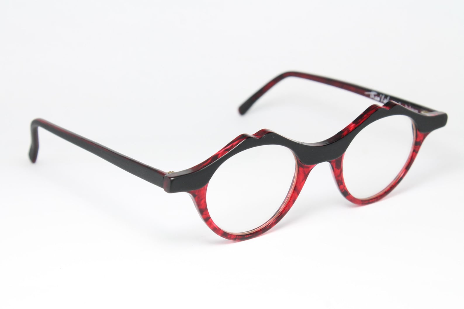 THEO Lala 1 Matte Black Red Unique True Vintage Eyeglasses Frame ...