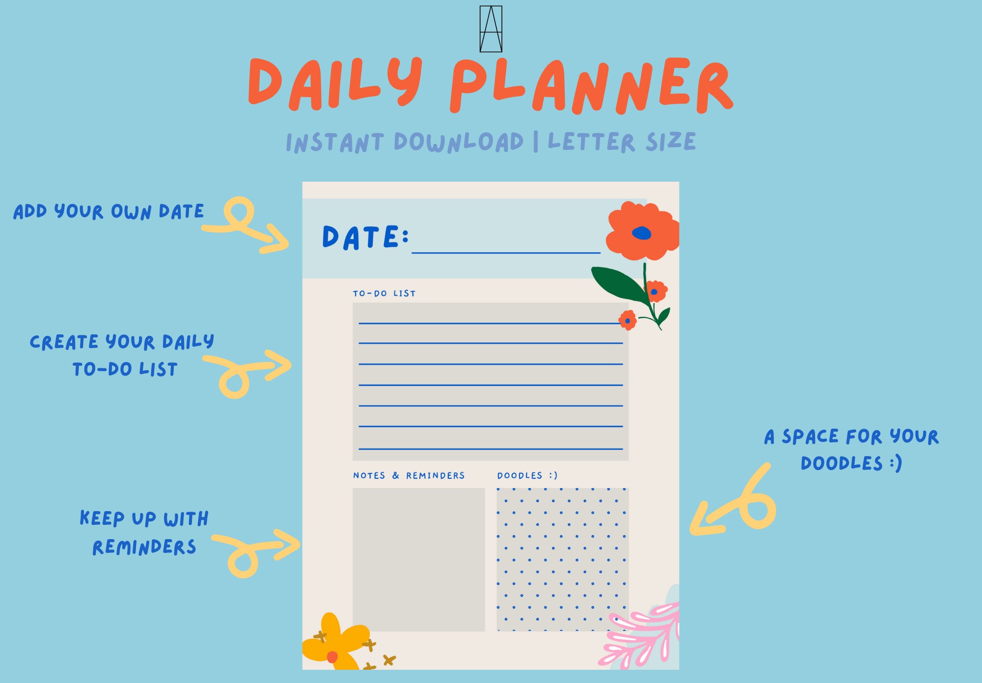 Daily Planner, Printable Planner, Daily Schedule, Daily Organizer ...