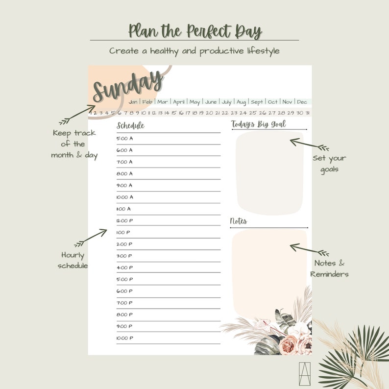 Boho Daily Planner, Printable Boho Daily Planner, Printable Daily ...