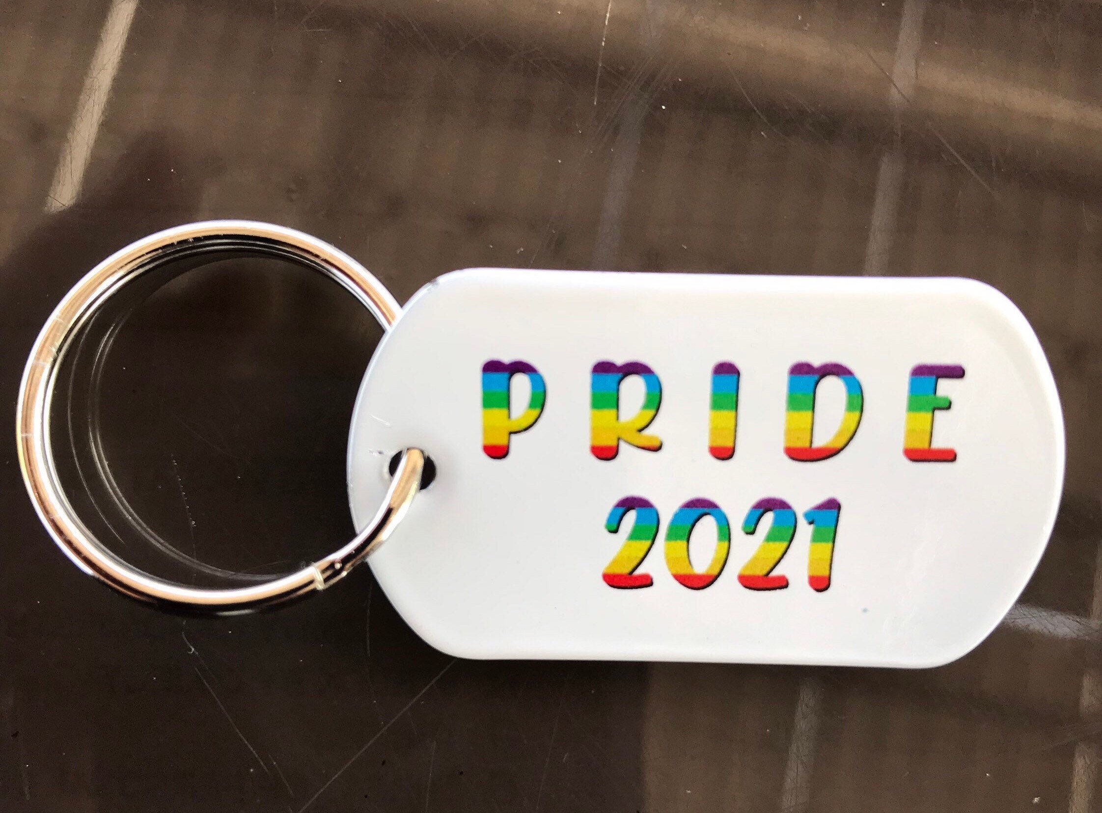 Colorful LGBTQ Stainless Steel Pride Dog Tag Keyrings LGBT Pride ...