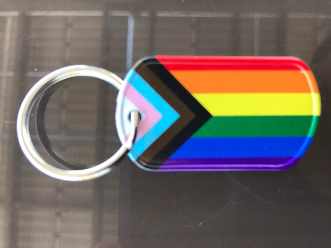 Colorful LGBTQ Stainless Steel Pride Dog Tag Keyrings | LGBT Pride ...