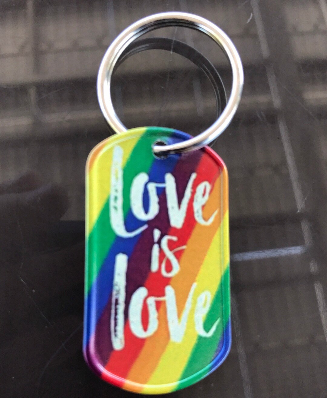 Colorful LGBTQ Stainless Steel Pride Dog Tag Keyrings LGBT Pride ...