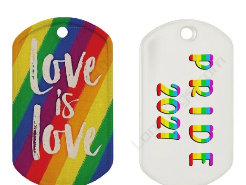 Colorful LGBTQ Stainless Steel Pride Dog Tag Keyrings LGBT | Etsy