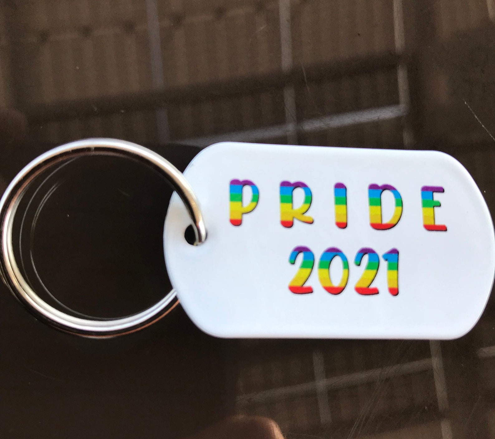 Colorful LGBTQ Stainless Steel Pride Dog Tag Keyrings | LGBT Pride ...