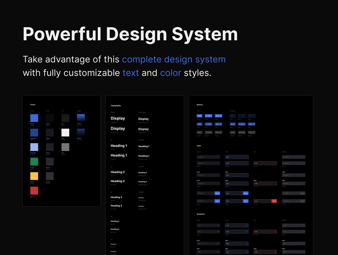 Dash UI Kit - Dark | Full-featured Premium Interface Builder | Website ...