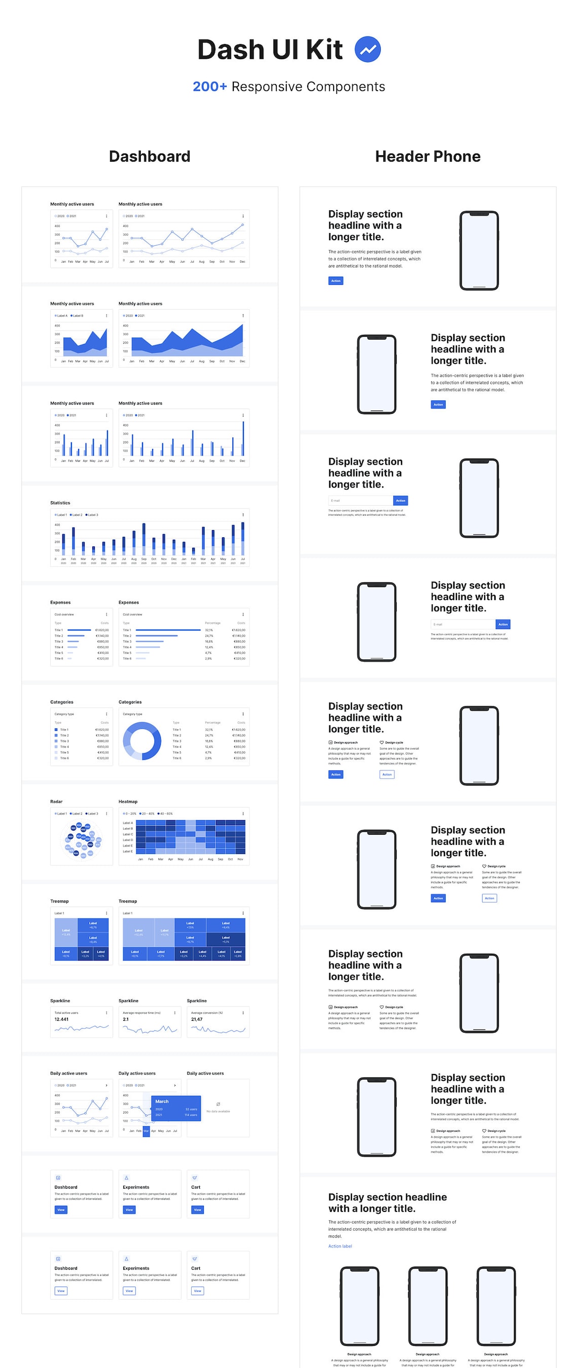 Dash UI Kit - Light | Full-featured Premium Interface Builder | Website ...