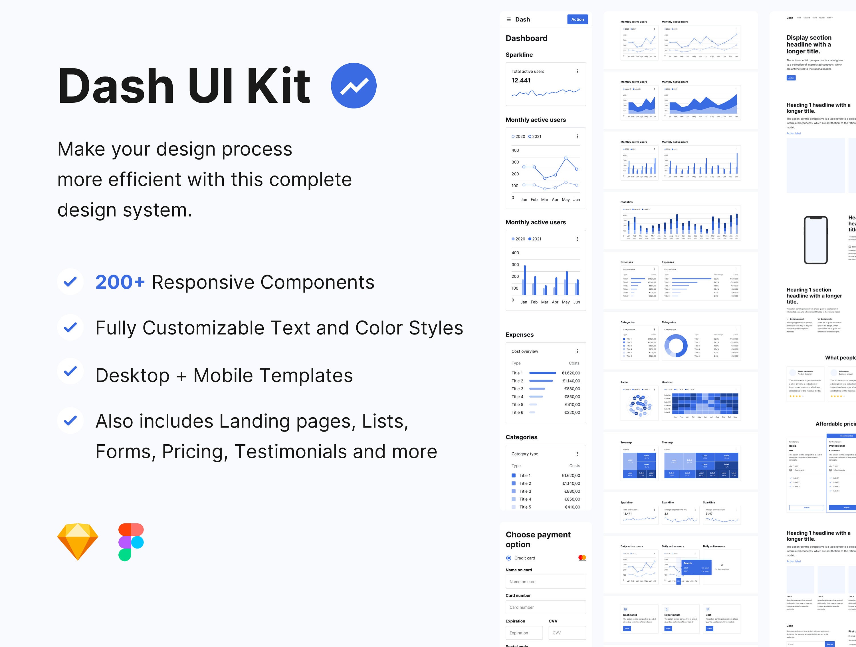 Dash UI Kit - Light | Full-featured Premium Interface Builder | Website ...