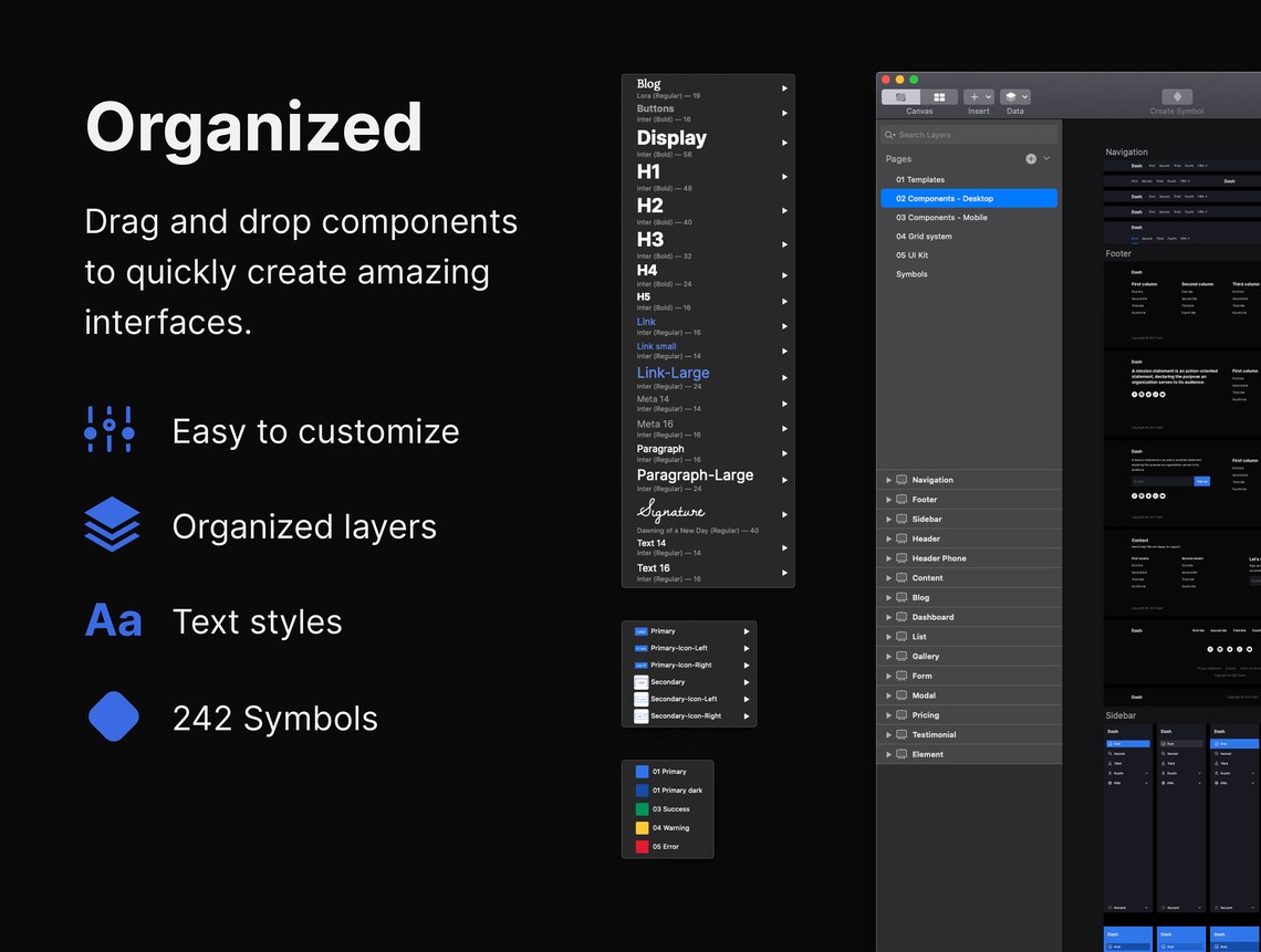 Dash UI Kit - Dark | Full-featured Premium Interface Builder | Website ...