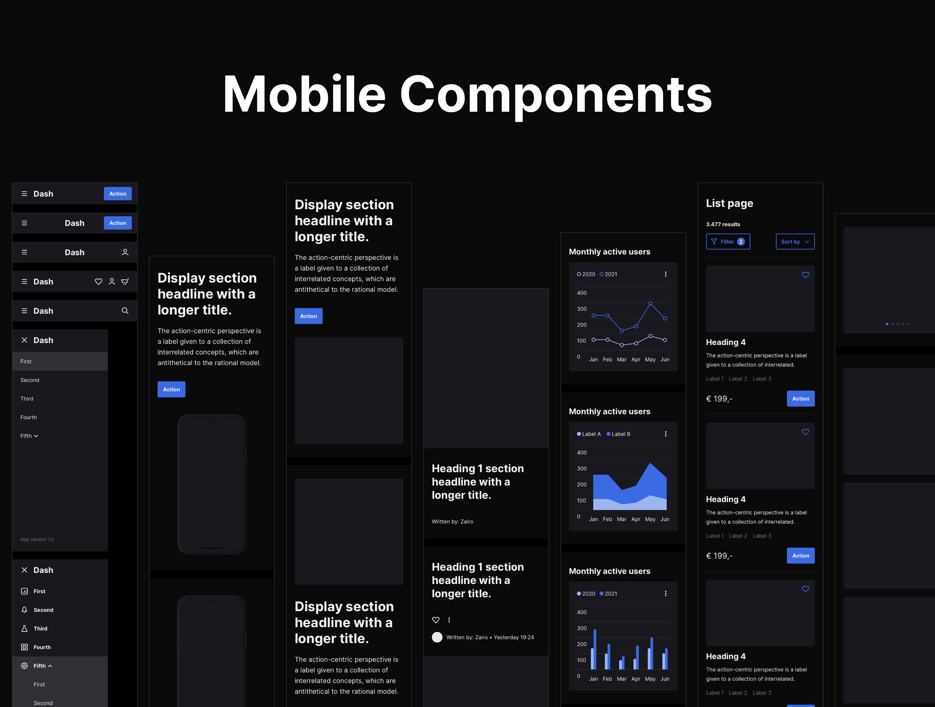 Dash UI Kit - Dark | Full-featured Premium Interface Builder | Website ...