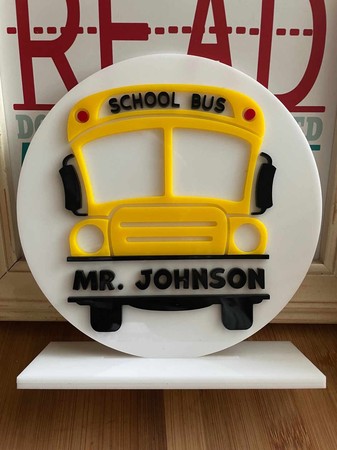 Personalized Teacher Bus Driver Desk Stand Sign - Etsy