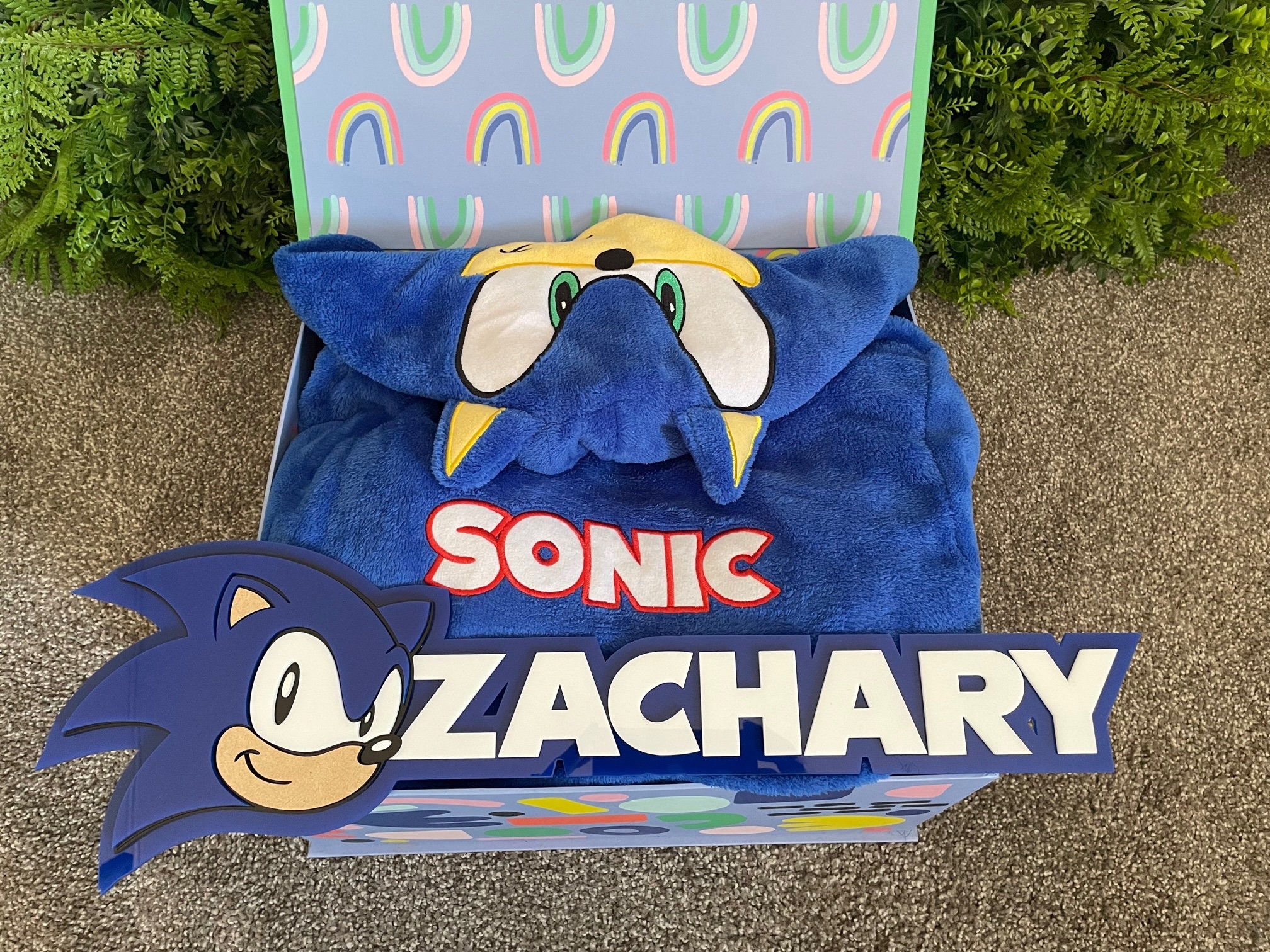 Sonic the Hedgehog Name Sign Kids Room Wall Decor Sonic Birthday Gift ...