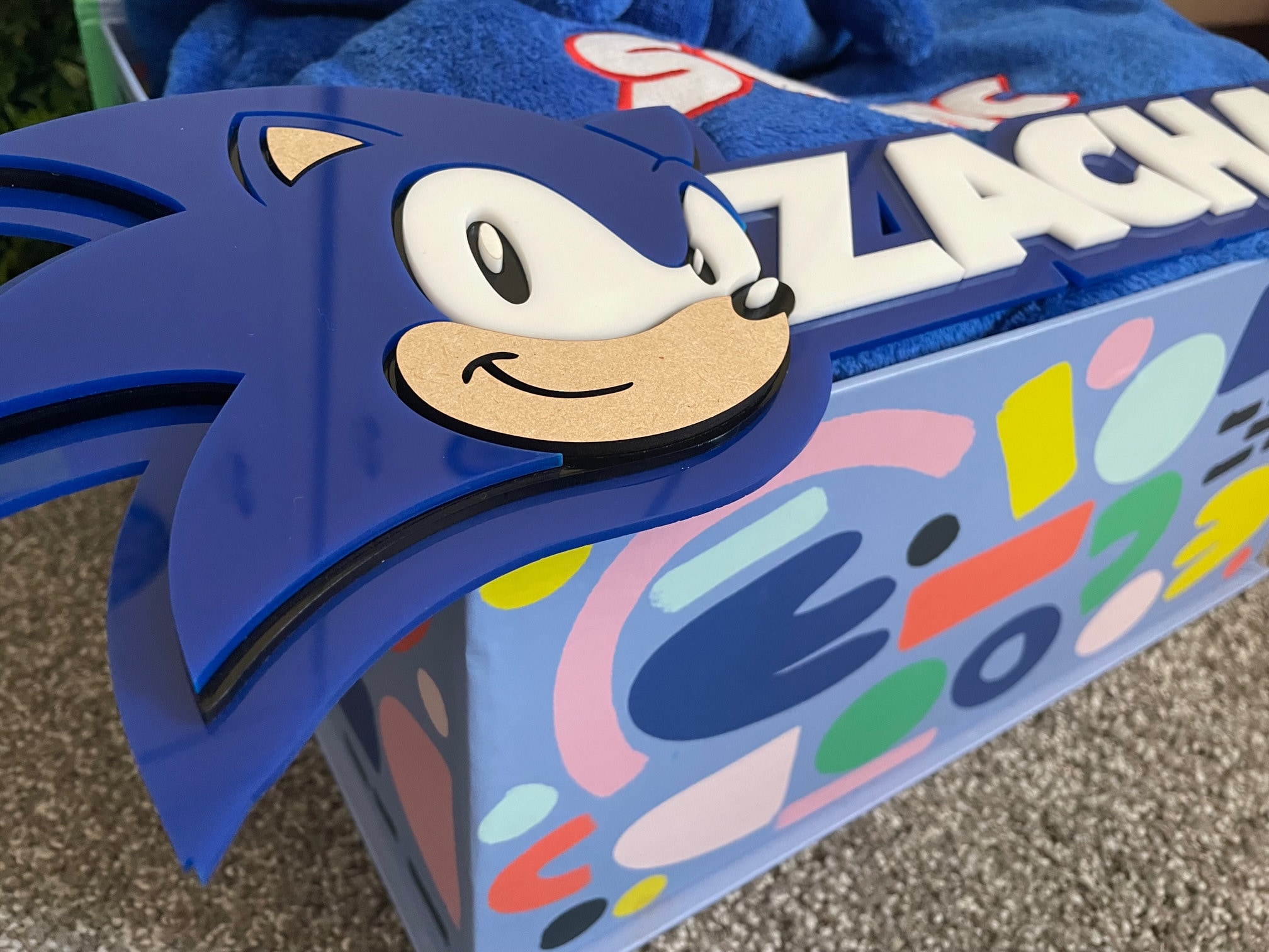 Sonic the Hedgehog Name Sign Kids Room Wall Decor Sonic Birthday Gift ...