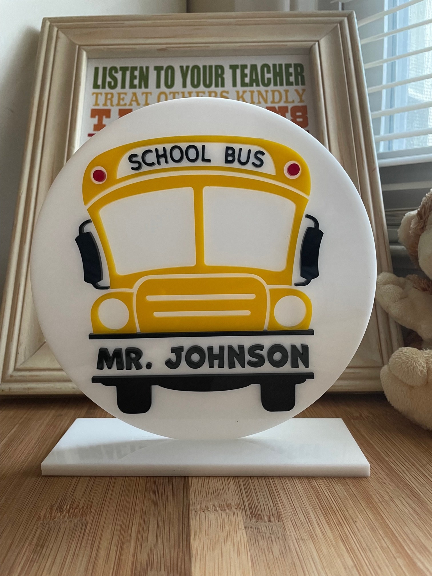 Personalized Teacher Bus Driver Desk Stand Sign - Etsy