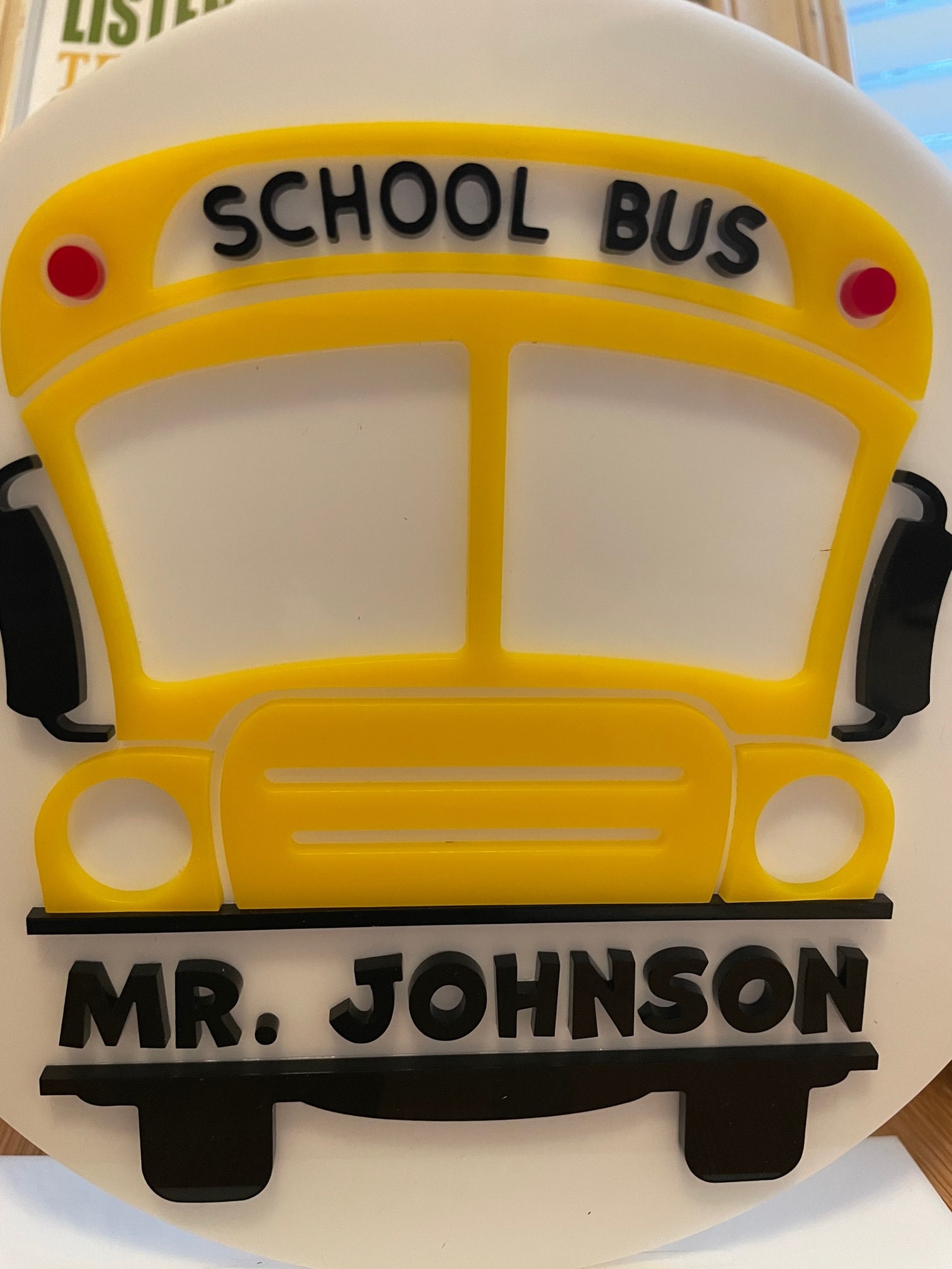 Personalized Teacher Bus Driver Desk Stand Sign - Etsy