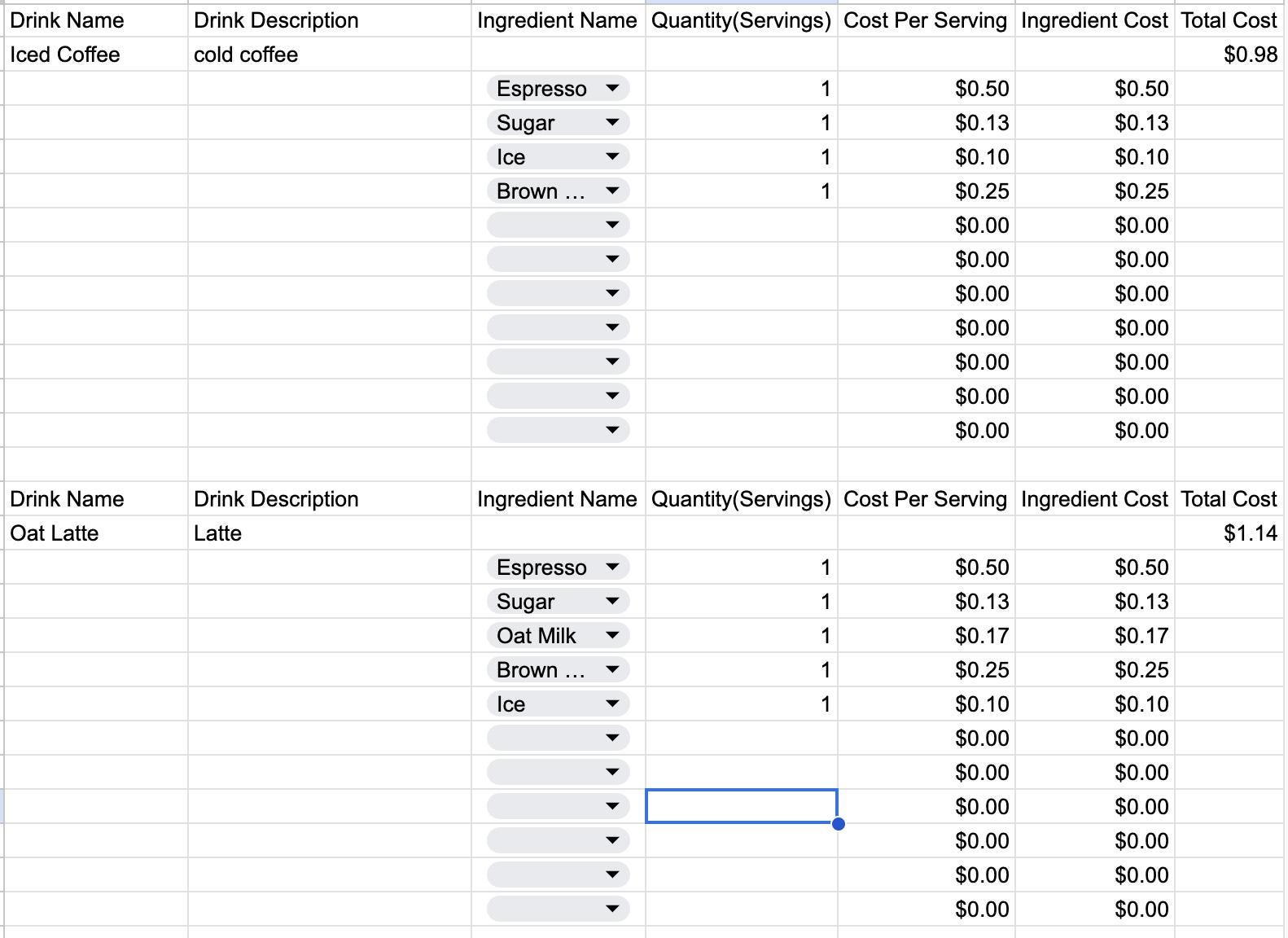 Essential Coffee Shop Inventory Template | Excel & Google Sheets ...