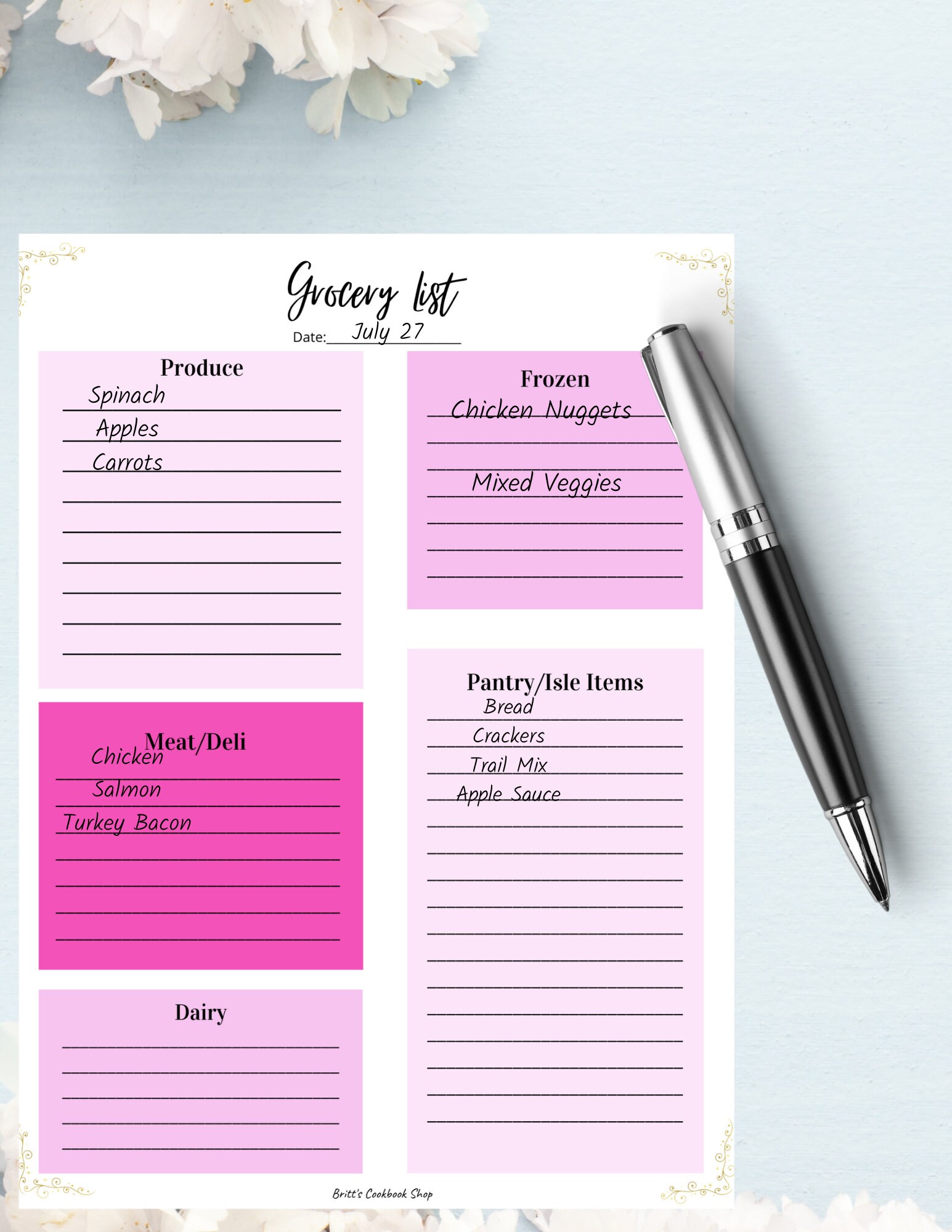 Meal Planner Printable, PDF, Weekly Meal Planner, 8.5 X 11 Size, Meal ...