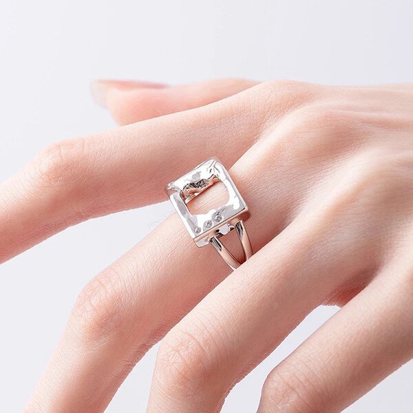 Hollow Silver Ring - Etsy