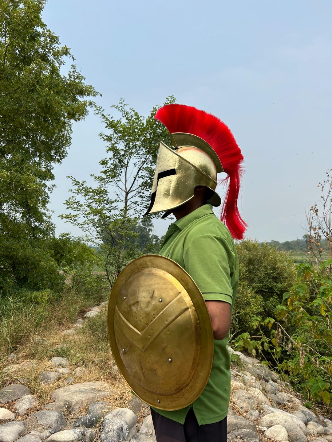Spartan Movie Costume King Leonidas Helmet and Shield Halloween Costume ...